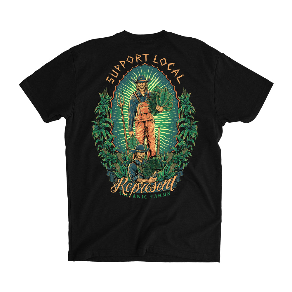 Represent Farms Signature Tee Black Support Local Edition Represent Ltd™